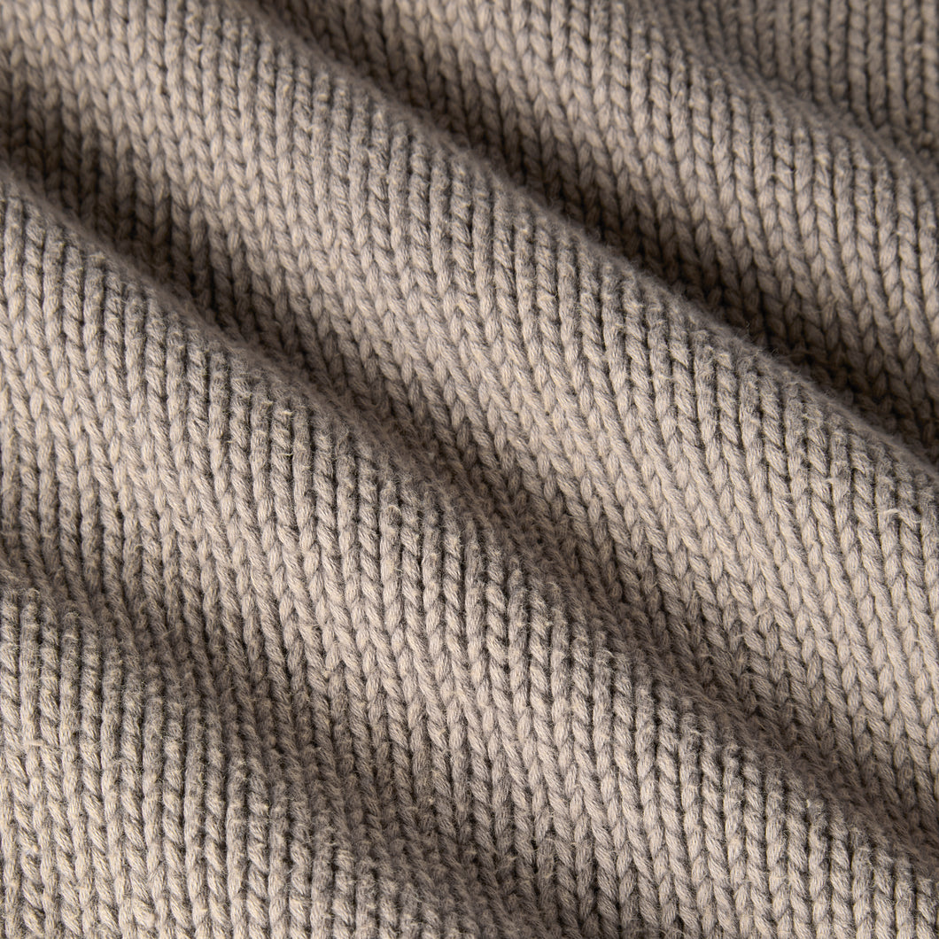 RAW EDGE ROLL-NECK SWEATER TAUPE – PICANTE