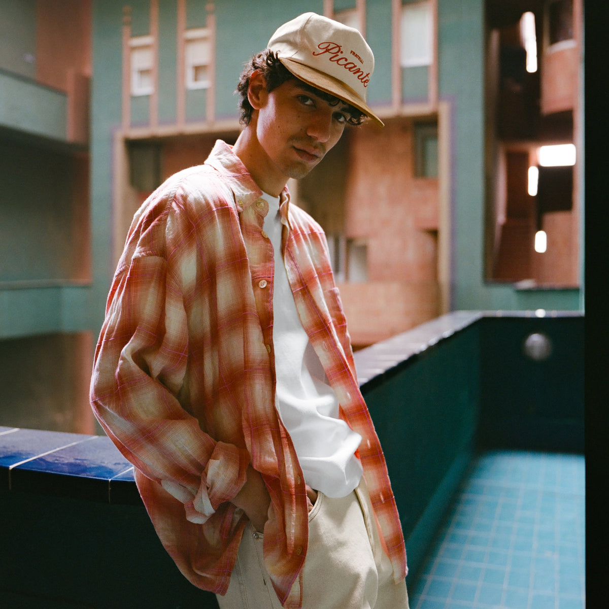 ROCCO SHIRT CRINKLE CHECK RED DUSK – PICANTE